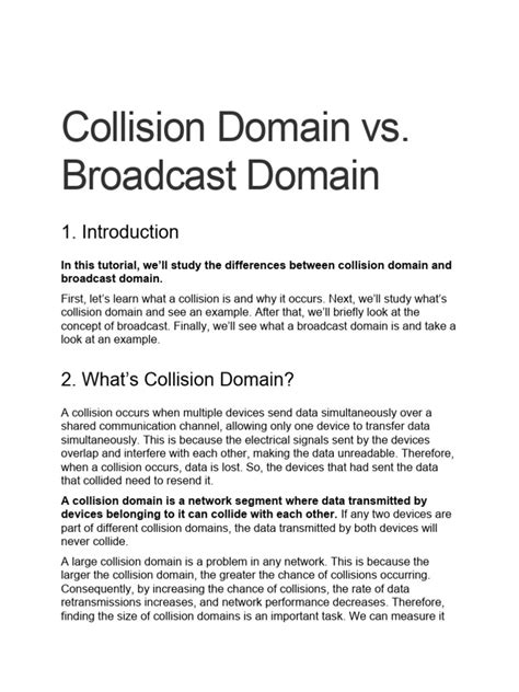Collision Domain Vs Broadcast Domaine Pdf Computer Network