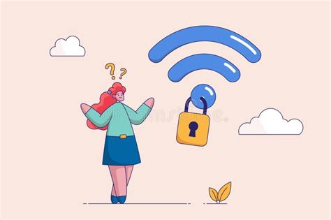 Wifi Encryption Concept Wireless Security Or Safety For Internet