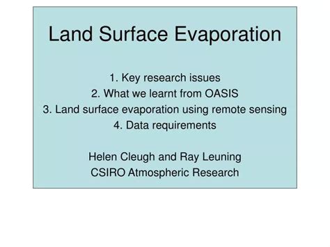 Ppt Land Surface Evaporation Powerpoint Presentation Free Download