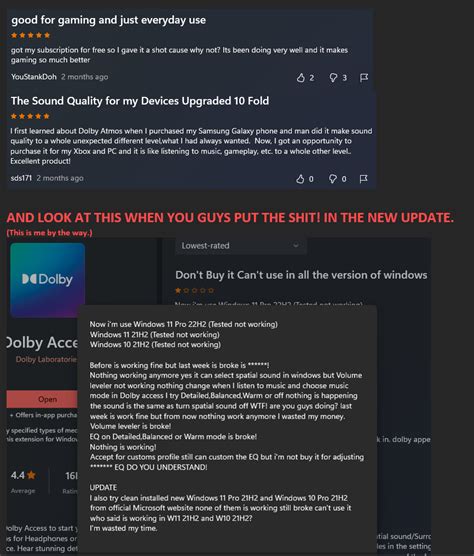 dolby atmos dolby access app not working right after windows 11