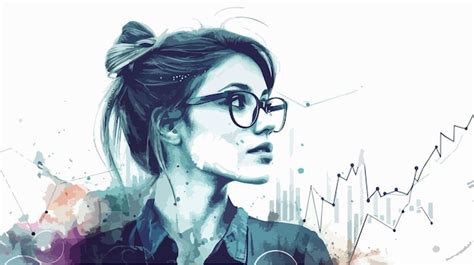 Professional Young Businesswoman Analyzing Graph Data Premium Ai Generated Vector