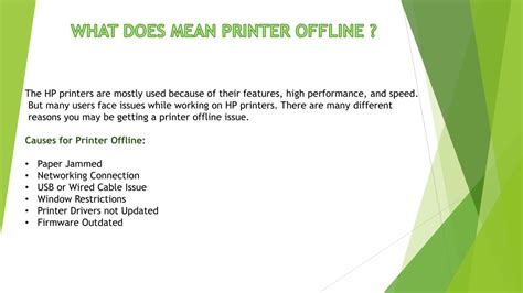 Ppt Why My Hp Printer Shows Offline But Connected With Wifi