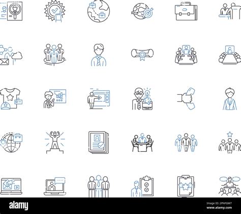 Technology Company Line Icons Collection Innovation Disruption Efficiency Automation
