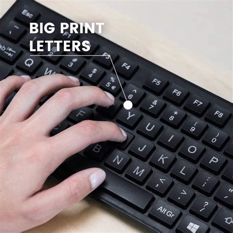 Special Sale Perixx Periboard 117 Wired Usb Large Font Keyboard Big Letter Chiclet Keys Full
