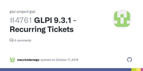 Glpi 931 Recurring Tickets · Issue 4761 · Glpi Projectglpi · Github