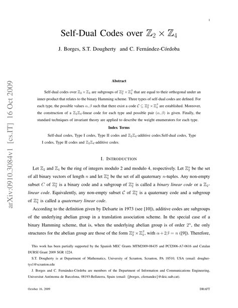 Pdf Self Dual Codes Over Z2xz4