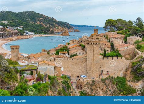 Muralles De Tossa De Mar Castle In Spain Stock Image Image Of Skyline