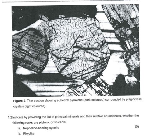 Solved Figure 2 ﻿thin Section Showing Euhedral Pyroxene