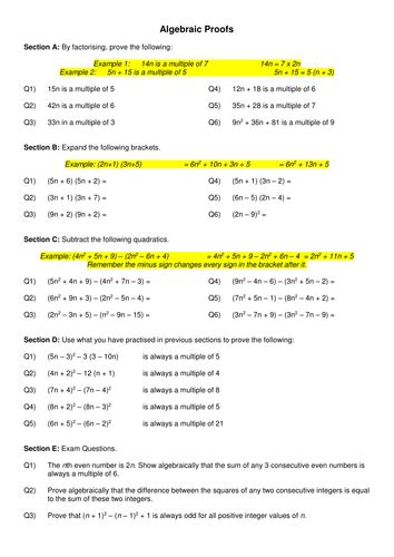 Algebraic Proof Worksheet Answers Printable Sheet Education