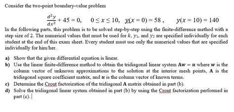 Consider The Two Point Boundary Value Problem Day