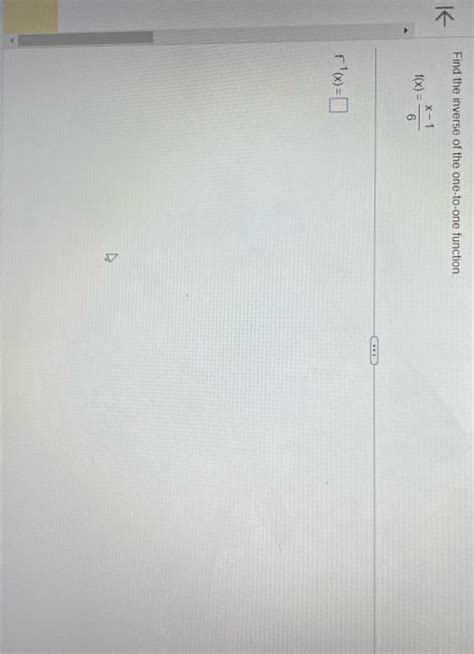 Solved Find The Inverse Of The One To One Function Chegg Com