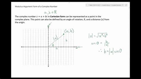 Modulus Argument Form Of A Complex Number Youtube