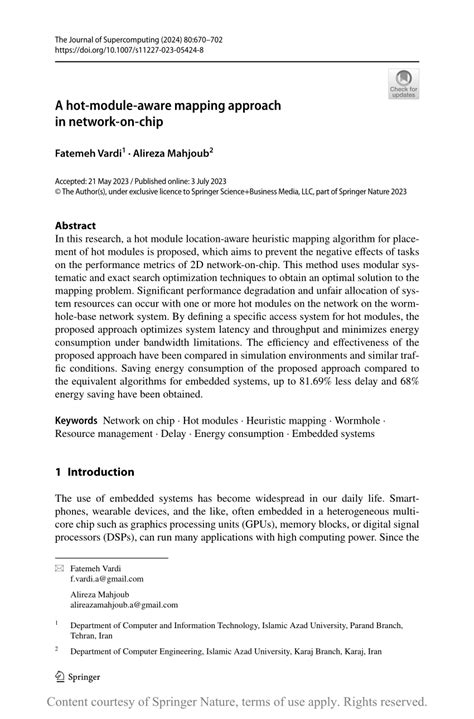 A Hot Module Aware Mapping Approach In Network On Chip Request Pdf