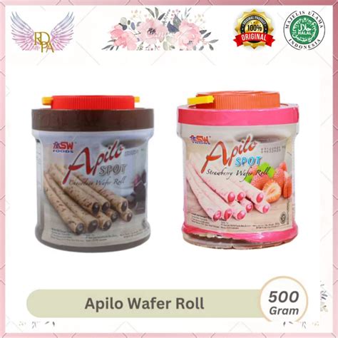 Jual Surabaya Apilo Spot Wafer Roll Stick Strawberry Dan Coklat 500gr