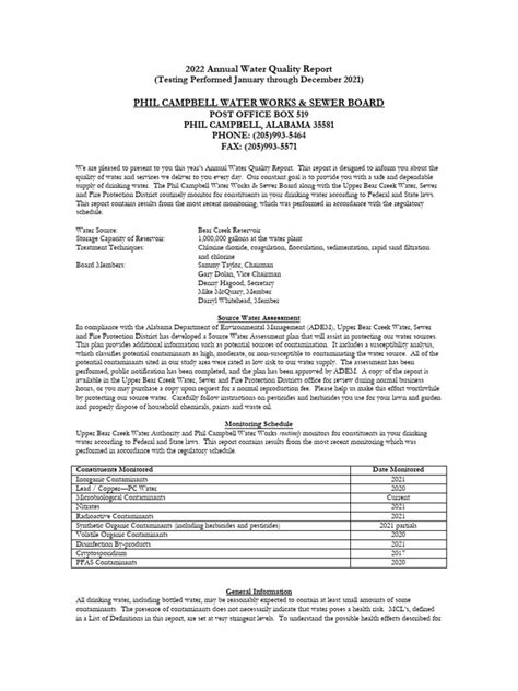 2022 Annual Water Quality Report Pdf Drinking Water Water