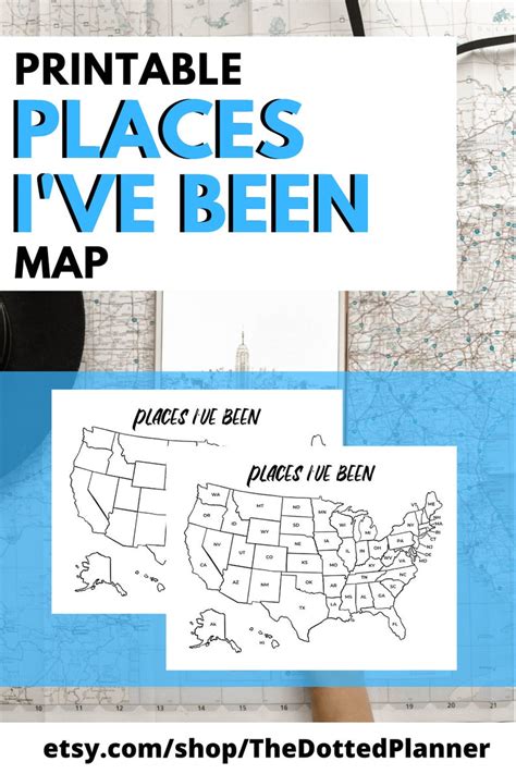 Places Ive Been Printable Map Usa Map Printable Etsy