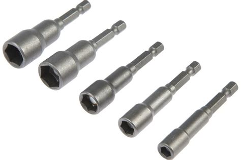 Набор бит с торцевыми головками 5 шт 6 8 10 12 13х65 мм Crv магнитные ТУНДРА 6851406