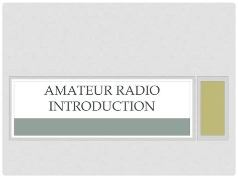 Ppt Amateur Radio Introduction Powerpoint Presentation Free Download