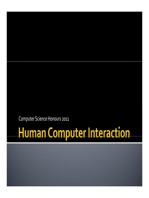 computer science honours 2011 pdf human computer interaction user
