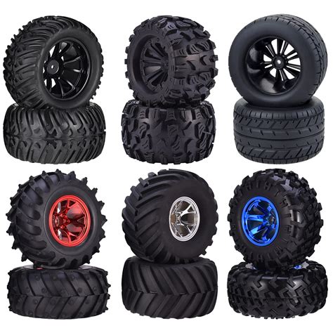 4pcs 12mm Hub 1 10 Tyre Wheel 120mm 125mm 130mm Monster Truck Tires