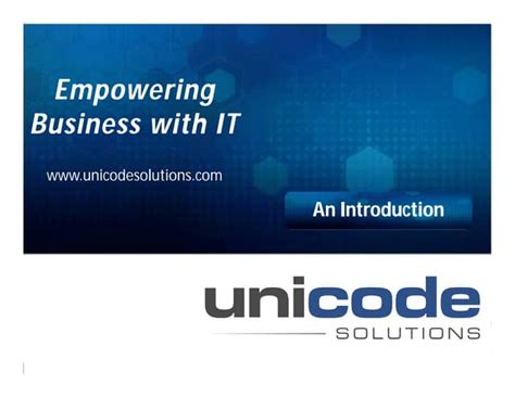 Unicode Solutions Introduction Ppt