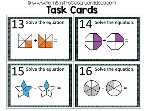 Add And Subtract Parts Of A Whole Task Cards By Fern Smith S Classroom Ideas