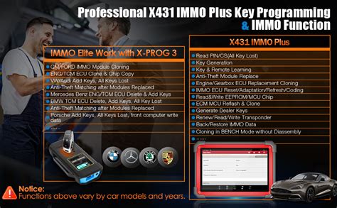 launch® x431 immo plus key programmer and ecu coding obd2 scanner