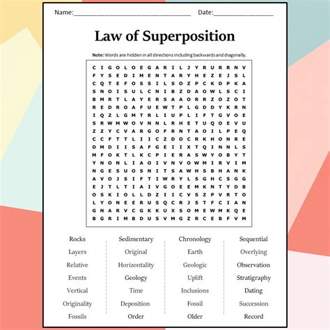 Superposition Worksheet Layers Of Rock Group Practice Law Of