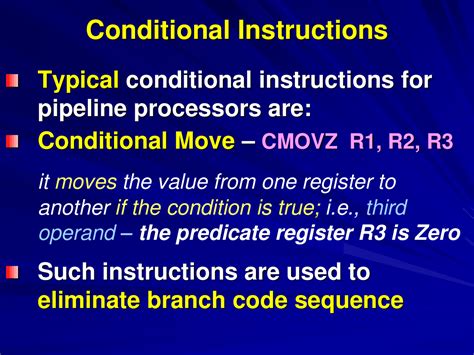 conditional instructions advance computer architecture lecture slides docsity