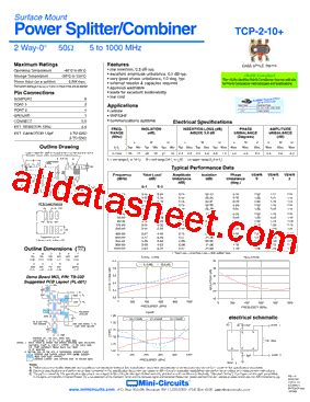 TCP Datasheet PDF Mini Circuits