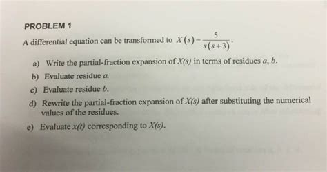 Solved Problem 1 A Diffrential Equation Can Be Transformed