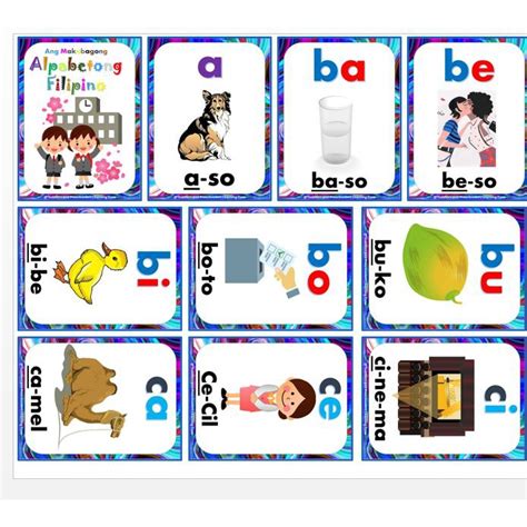 Alpabetong Filipino Mga Halimbawa At Larawan Flashcards Preschool