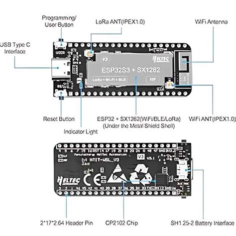 Modulo Esp32 Sx1262 Lora Wifi Ble Lorawan 433mhz Iot