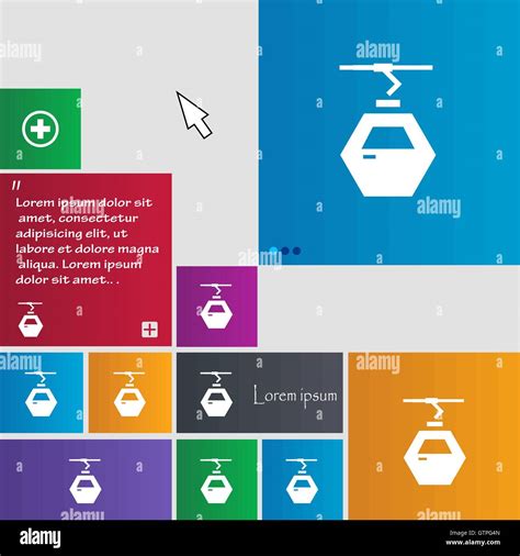 Cableway Cabin Icon Sign Buttons Modern Interface Website Buttons