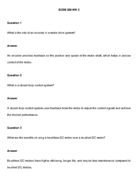 Ecen 441 Homework 2 Encoder And Control Systems Concepts Ecen 289 Hw