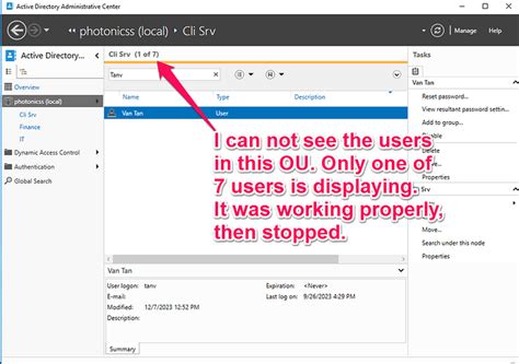Active Directory Admin Center Not Displaying Users Software And Applications Spiceworks Community