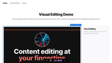 Visual Editing With Sanity Vercel