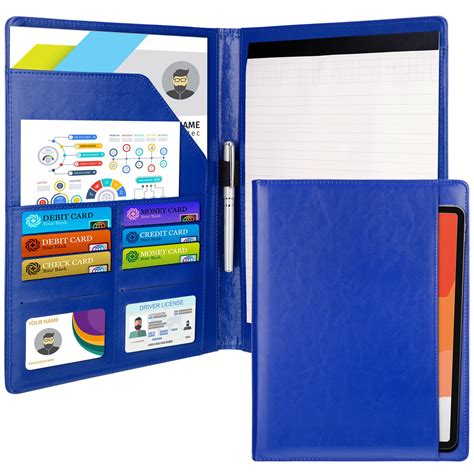 Padfolio Portfolio Organizer Binder Pu Leather Interview Resume Folder Legal