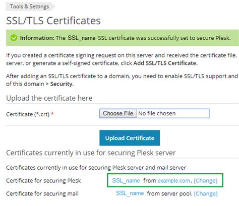how to install ssl certificate on plesk onyx version 17