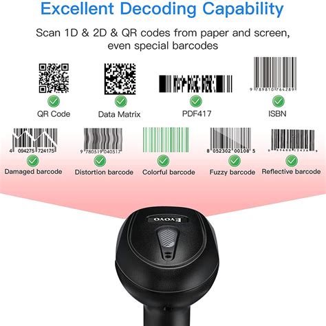 Eyoyo Ey 019 2d Bluetooth Barcode Scanner Handheld Wireless Usb Wired Barcode Reader With 1d Qr