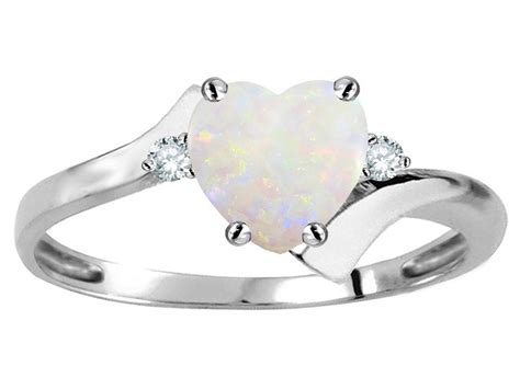 Original Star K Heart Shape 6mm Genuine Opal Bypass Ring