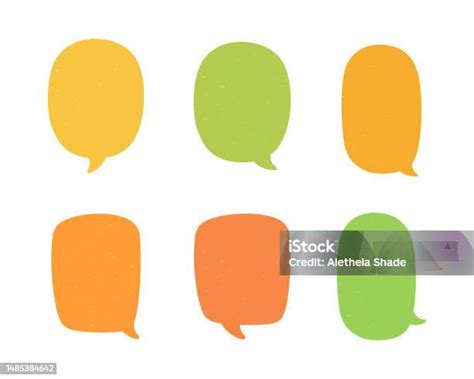 빈티지 만화 말풍선 세트 그런 지 질감 텍스트 상자 프레임 복고풍 채팅 상자 메시지 상자 대화 템플릿 벡터 일러스트레이션 디자인