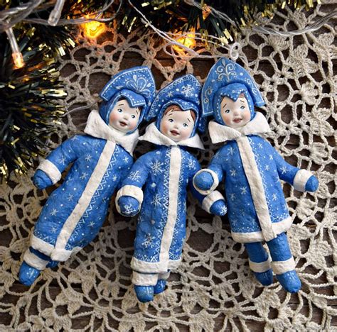 Ватная подвесная игрушка на елку Снегурочка купить в интернет магазине на Ярмарке Мастеров с