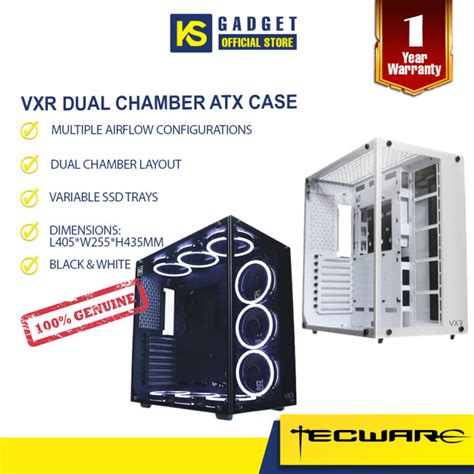 Tecware Vxr Tg Premium Atx Gaming Case Black White Tecware Vxl Dual Chambaer Atx Case
