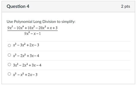 Solved Use Polynomial Long Division To Simplify Solved Use Polynomial Long Division To Simplify