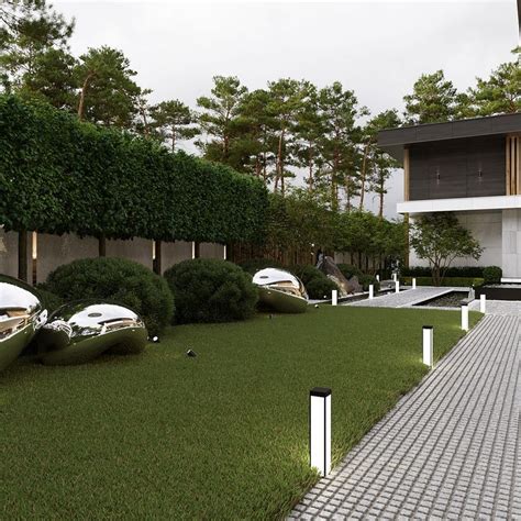 Стиль Хай Тек в 2025 г Ландшафт Ландшафтный дизайн Озеленение