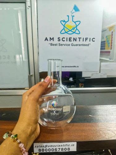 Borosil Borosilicate Glass Round Bottom Flask Narrow Mouth For Chemical Laboratory 500 Ml At