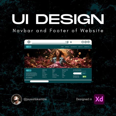 Ui Design For Navbar And Footer Of Website Behance