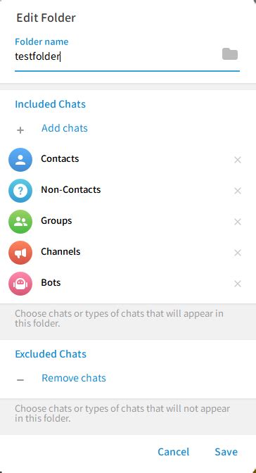 Archived Chat Cant Be Add To A Folder Excluded Chats List · Issue 25633 · Telegramdesktop