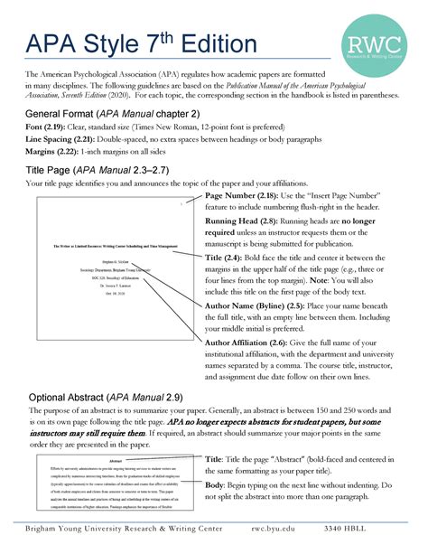 Apa 7 Apa 7 Guide Apa Style 7 Th Edition The American Psychological